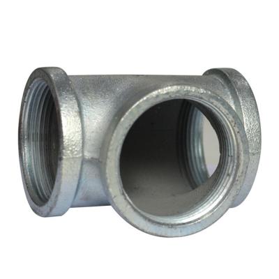 China ASME B16.9 Malleable Iron Pipe Tee 1/2-6 Inch Galvanized Female Threaded Fitting for sale