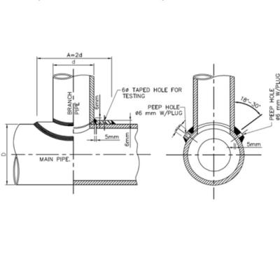 China Carbon Steel RF Pad Pipe Branch Connection Table Reinforcing Pad 90 Degree CS Fittings for sale