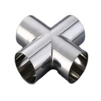 China SS316L Sanitary Pipe Fitting Food Grade Stainless Steel Equal Cross Tee 1/2 to 32 Inch for sale