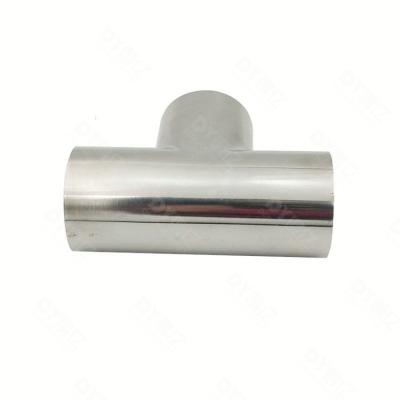 China SS304 Stainless Steel Sanitary Reducing Tee Pipe Fitting 1/8 Inch Three Way Equal for sale