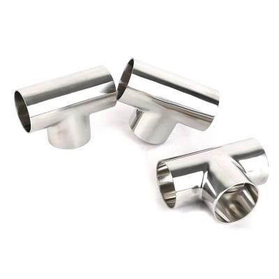 China 304 Stainless Steel Forged Butt Weld Reducing Tee 1/2-48 Inch Three Way Pipe Fitting for sale