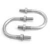 China Zinc Plated Carbon Steel Round U Bolt 1/4-20 to 1/2-13 Diameter with Plate and Nuts for sale