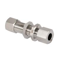 China Stainless Steel Single Ferrule Hydraulic Compression Bulkhead Union 6mm-42mm 315-630 Bar for sale