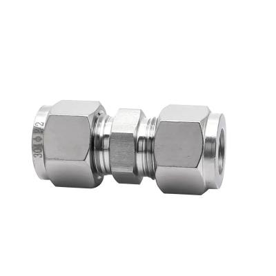 China Stainless Steel 316 Swagelok Compression Fitting Straight Union Twin Ferrules 6mm-42mm for sale