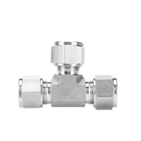 China Swagelok Type Stainless Steel Double Equal Union Tee 1/2 Inch Tube OD Compression Fitting 15000psig for sale