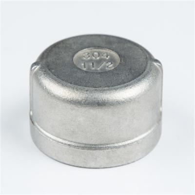 China Stainless Steel 304 316L Female BSP Malleable Cast Iron Pipe Cap 1/2 to 48 Inch for sale