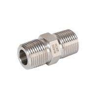 China Stainless Steel Forged Hex Nipple Pipe Fittings NPT BSPT Male Thread 1/16-2 Inch 6000-10000psi for sale