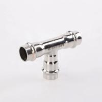 China Stainless Steel Tee A403 WPS31254 M Type V Profile Press Fittings Equal Teeth 304 316L 12-100mm for sale