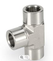 China Stainless Steel Forged Pipe Fitting A403 A420 ANSI B16.11 SW Straight Tee DN15-DN700 for sale