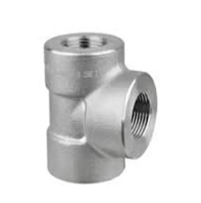 China Stainless Steel Forged Pipe Fitting 304 316 ANSI B16.11 Threaded Tee DN15-DN700 for sale