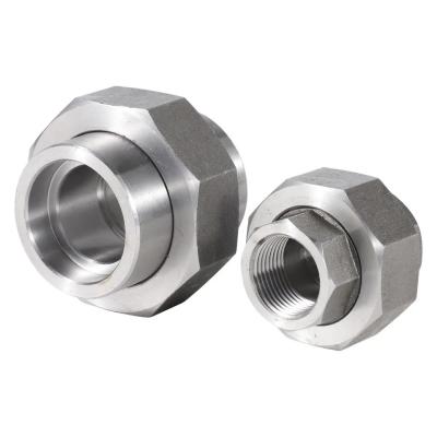 China Custom Threaded Union High Pressure Stainless Steel Fittings SS304 SS316 ASTM for sale