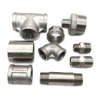 China Stainless Steel 304 316 Class 150 BSP NPT 1/4 1/2 Female Threaded Pipe Fitting Nipple Elbow Tee for sale