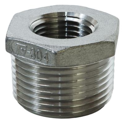 China Stainless Steel 316L Forged Pipe Bushing Reducer Threaded NPT 3000LBS for sale