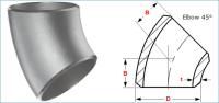 China Ferritic Austenitic Stainless Steel 2205 45 Degree Elbow Pipe Fitting 0.4-2.0mm Thickness for sale