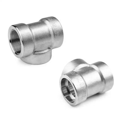 China Incoloy 825 Socket Welding Tee SCH40 1-24 Inch ASME B16.11 Nickel Alloy Pipe Fitting for sale