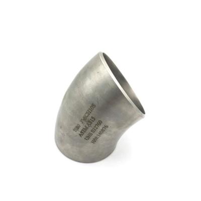 China Nickel Alloy Incoloy 800 45 Degree Elbow STD Pipe Fitting BW Fittings 0.4-2.0mm Thickness for sale