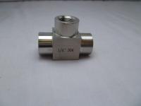 China SS304 SS316 Stainless Steel Female Threaded Equal Tee Pipe Fitting 1/8 Inch Casting for sale