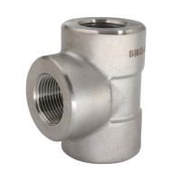 China Stainless Steel Forged Threaded Reducing Tee ASME B16.9 SS 304/316 1.4529 Alloy 926 for sale