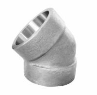 China Forged Stainless Steel Socket Welding 45 Degree Elbow 1/2-2 Inch High Pressure Pipe Fitting SS304 for sale