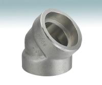 China Forged Stainless Steel Socket Welding 45 Degree Elbow 1/2-2 Inch High Pressure Pipe Fitting SS304 for sale