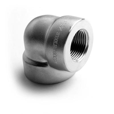 China Stainless Steel 4 Inch SCH40 90 Degree Elbow Female Threaded 304 316 Forged Pipe Fitting for sale