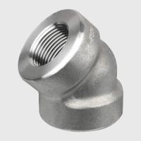 China Stainless Steel 4 Inch SCH30 45 Degree Elbow 304 316 Female Threaded Forged Pipe Fitting for sale