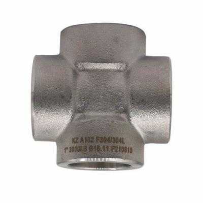 China Stainless Steel 304/316 Socket Weld Cross Forged Socket Welding Pipe Fitting for sale