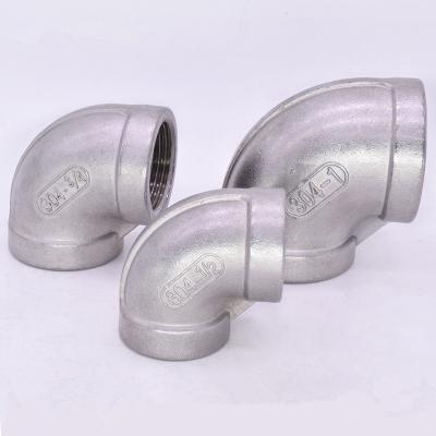 China 90 Degree Elbow Stainless Steel Pipe Fittings Forged Threaded Elbow 1/2 to 48 Inch SCH40S for sale