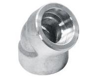 China Stainless Steel 45 Degree Socket Weld Long Radius Elbow Forged Pipe Fitting 1/2 Inch for sale