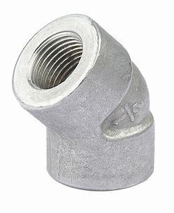 China Stainless Steel 45 Degree Threaded Elbow Forged High Pressure Pipe Fitting SS304 SS316 1/2-2 Inch for sale