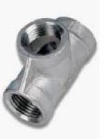 China Stainless Steel Threaded Female Tee Forged Pipe Fitting ASME B16.9 1/2 Inch for sale