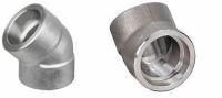 China Stainless Steel 45 Degree Socket Weld Long Radius Elbow Pipe Fitting 1 Inch for sale