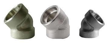 China Stainless Steel 45 Degree Socket Weld Long Radius Elbow Forged Pipe Fitting 1/2 Inch for sale