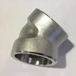China 45 Degree Socket Weld Long Radius Elbow Stainless Steel 304 Forged Pipe Fitting 1/2 Inch for sale