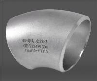 China Inside Polished Sanitary Stainless Steel 304 316 Welded 45 Degree Elbow Butt Weld Pipe Fitting for sale