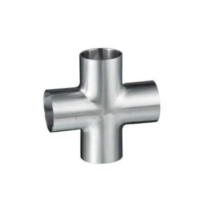 China TOBO Stainless Steel Equal Diameter Stamping Butt Welded Cross Pipe Fittings ANSI DIN JIS Custom for sale