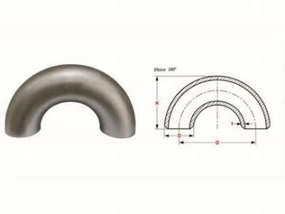 China 180 Degree Short Tube Sanitary Stainless Steel Elbow Custom Size 304 316 for sale