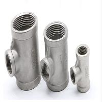 China Stainless Steel Reducing Unequal Tee Threaded Pipe Fitting 1/2-10 Inch SS304 SS316L for sale