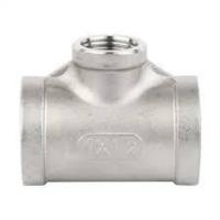 China Stainless Steel Reducer Tee 304 316L Threaded Female Pipe Fitting ASME B16.9 1/2 Inch for sale