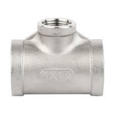 China Stainless Steel Reducer Tee 304 316L Threaded Female Pipe Fitting ASME B16.9 1/2 Inch for sale