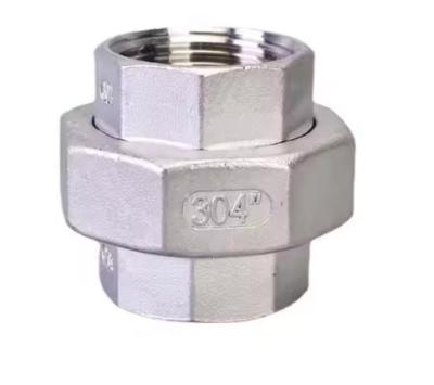 China Stainless Steel 304 Threaded Pipe Fittings Female Union BSPT 1/2 Inch Pipe Connector for sale