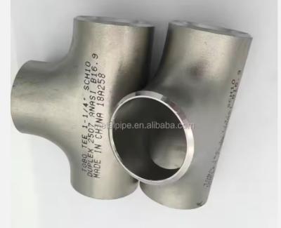 China ASTM A815 UNS S31803 Duplex Stainless Steel Tee 3000 Psi Threaded for High-Pressure Pipelines for sale