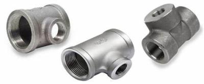 China DN 2'' * 1'' SCH STD Forged Pipe Fittings Threaded Reducer Tee ANSI B16.9 for sale