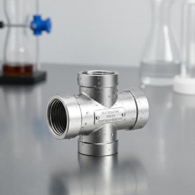 China Stainless Steel Tee 3000 Psi Threaded End 1000°F High Pressure Industrial Pipe Fitting for sale