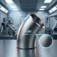 China SS304 45 Degree Short Radius Butt Weld Elbow ASTM A403 WP304 SCH40S SCH80S ASME B16.9 for sale