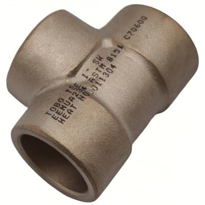 China UNS C70600 Copper Nickel Socket Weld Tee ASTM B151 1