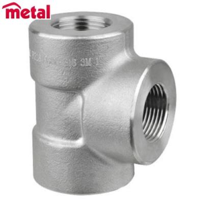 China Stainless Steel Threaded Tee 1/2 Sch160 ASTM A182 F304 3000# ASME B16.9 for sale