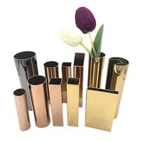 China Gold Colored 304 Stainless Steel Rectangular Tube 50.8mm Mirror Finish Welded Pipe for Handrail for sale