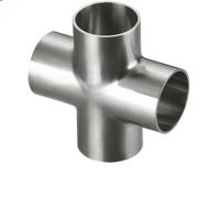 China Sanitary Stainless Steel 304 316L Butt Weld Pipe Fitting Equal Cross DN10-DN250 for sale