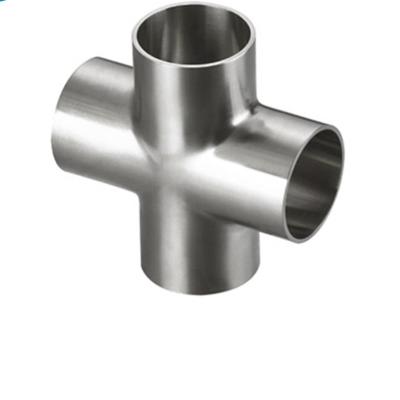China Sanitary Stainless Steel 304 316L Butt Weld Pipe Fitting Equal Cross DN10-DN250 for sale